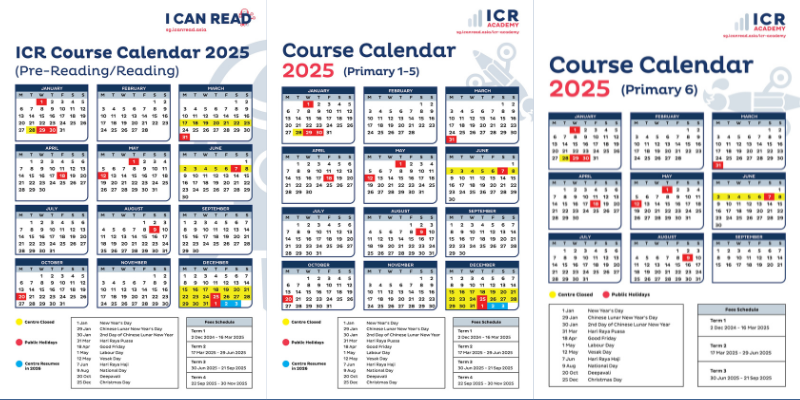 I Can Read - Course Calendar